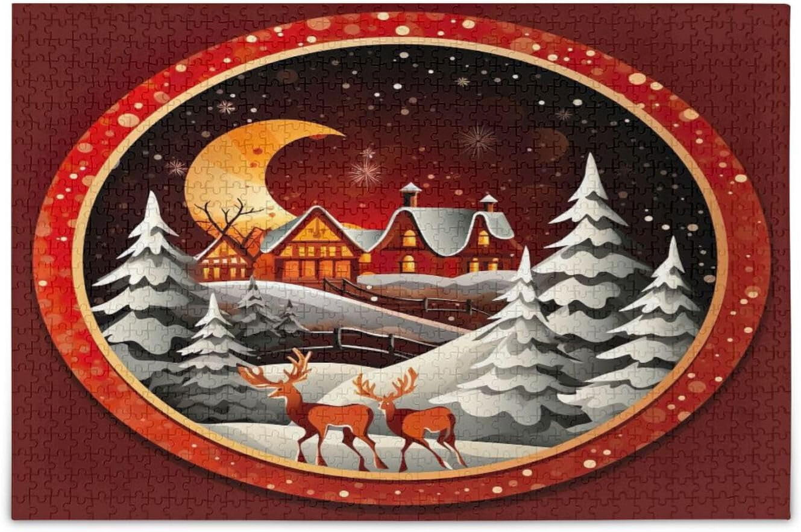 Christmas Print Jigsaw Puzzles for Adults 1000 Pieces, Die-Cut Puzzle ...