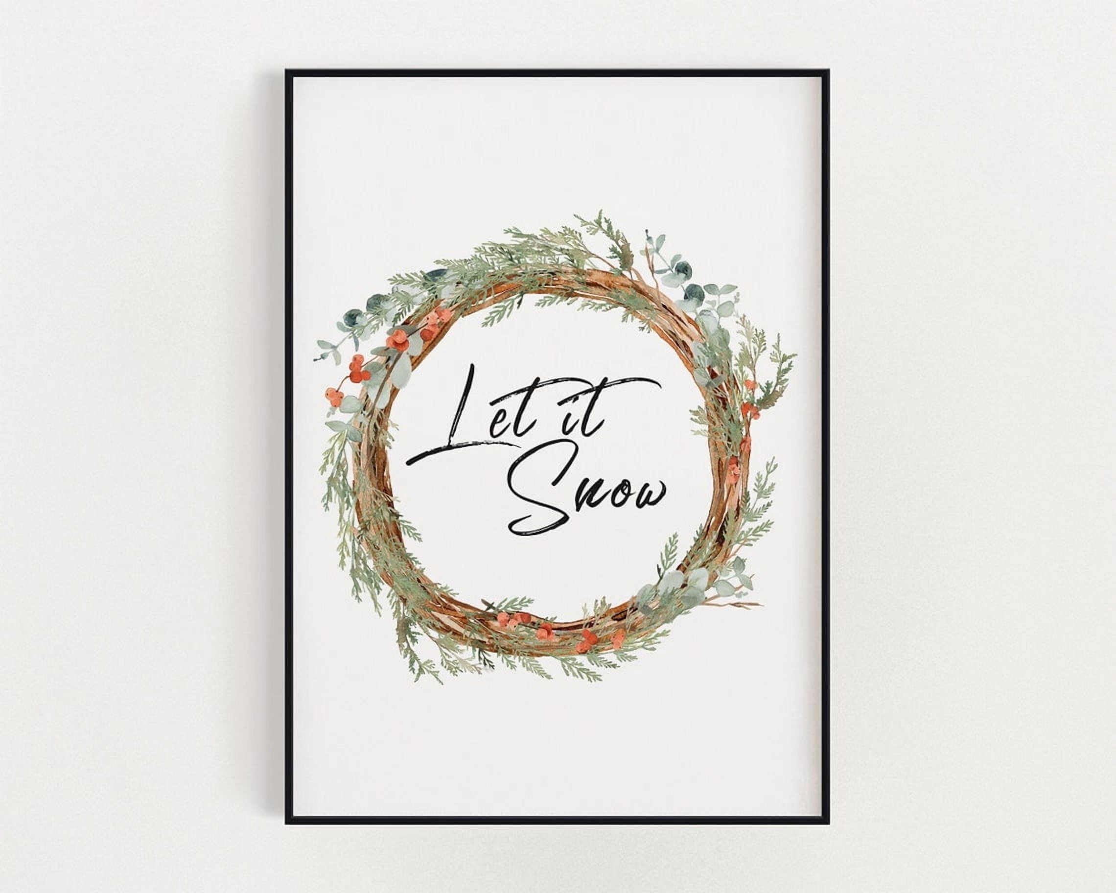 Christmas Print, Let It Snow, Festive Print, Winter Decor, Xmas Decor ...
