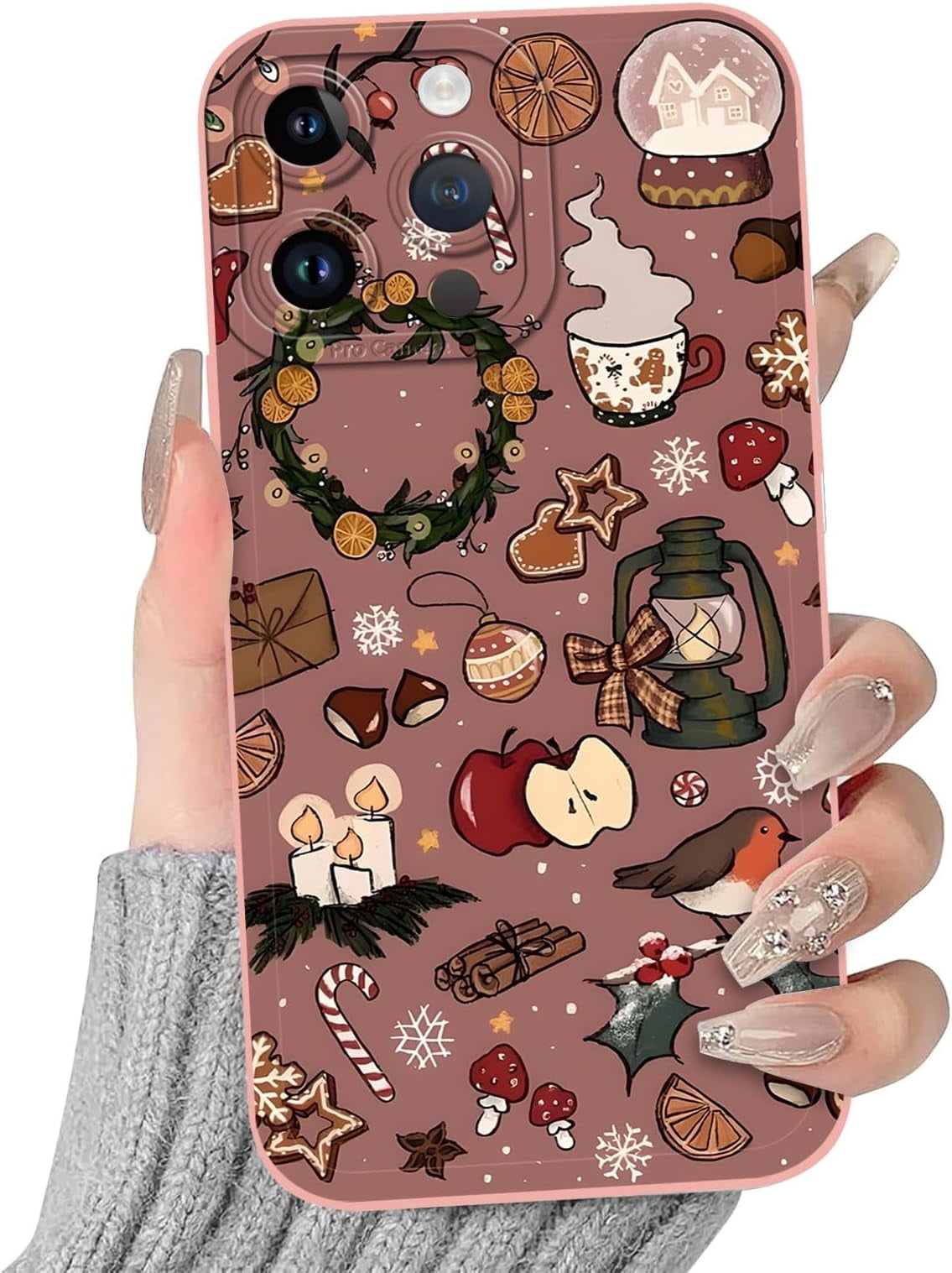 Christmas Print Phone Case for iPhone 15 6.1", with Aesthetics Pattern ...