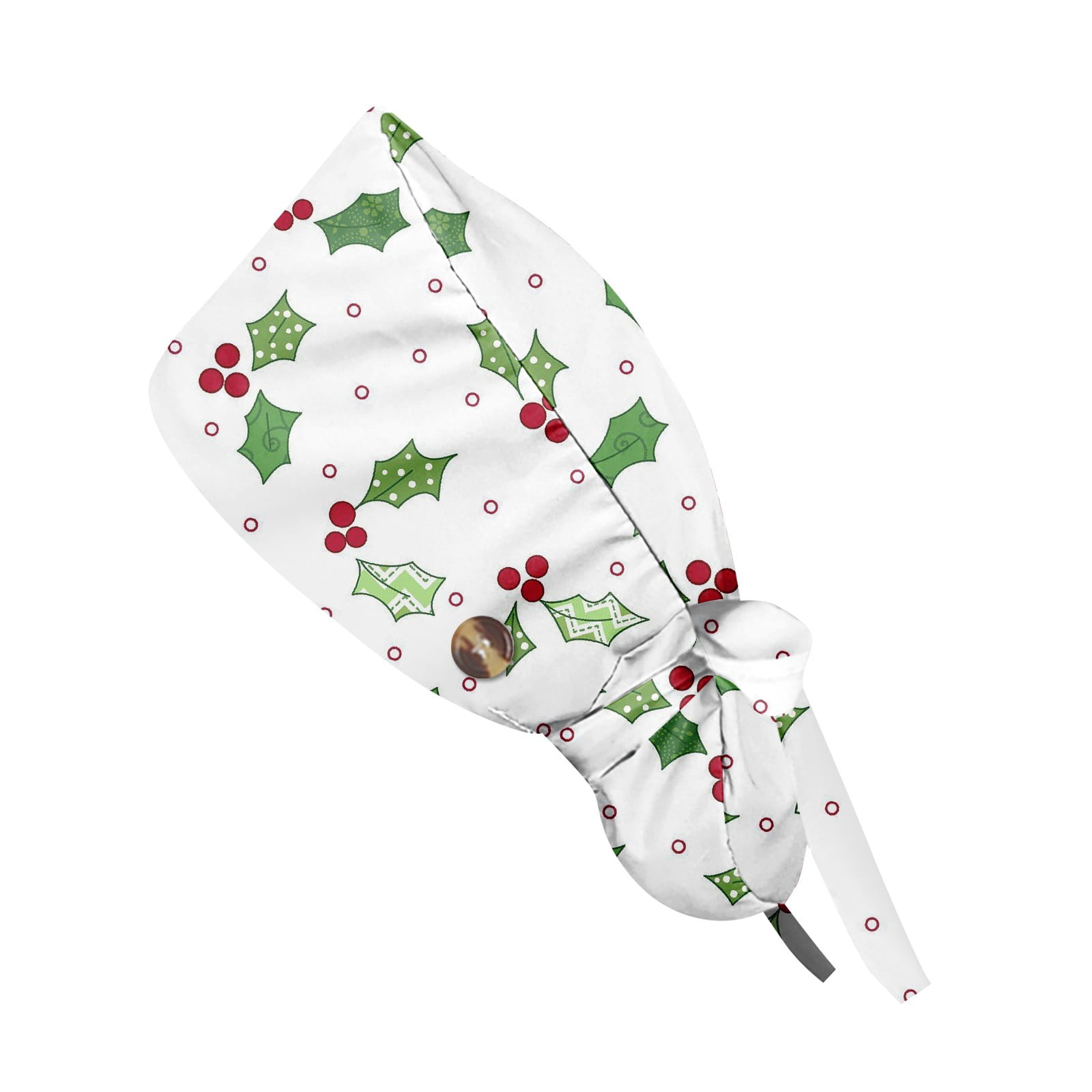 Christmas Print Ponytail Scrub Hat for Women, Adjustable Medical Cap ...