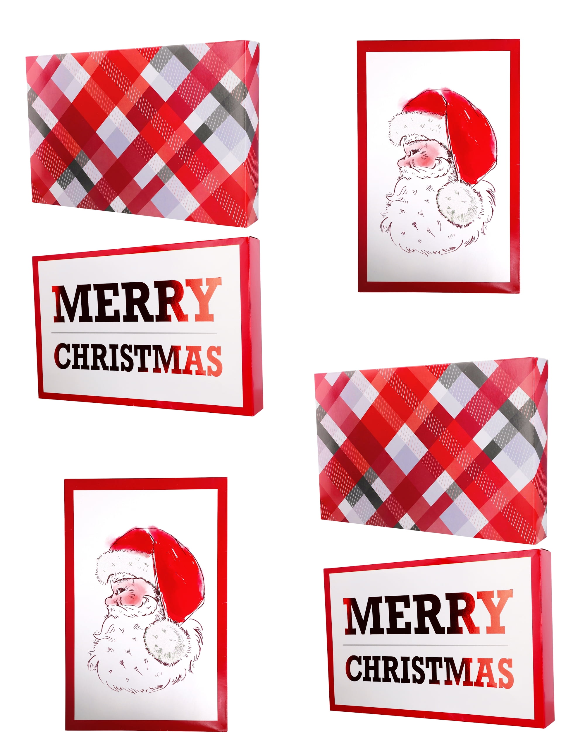Christmas Printed Shirt Gift Boxes with Foil Stamp & Glitter (Pack of 6 ...