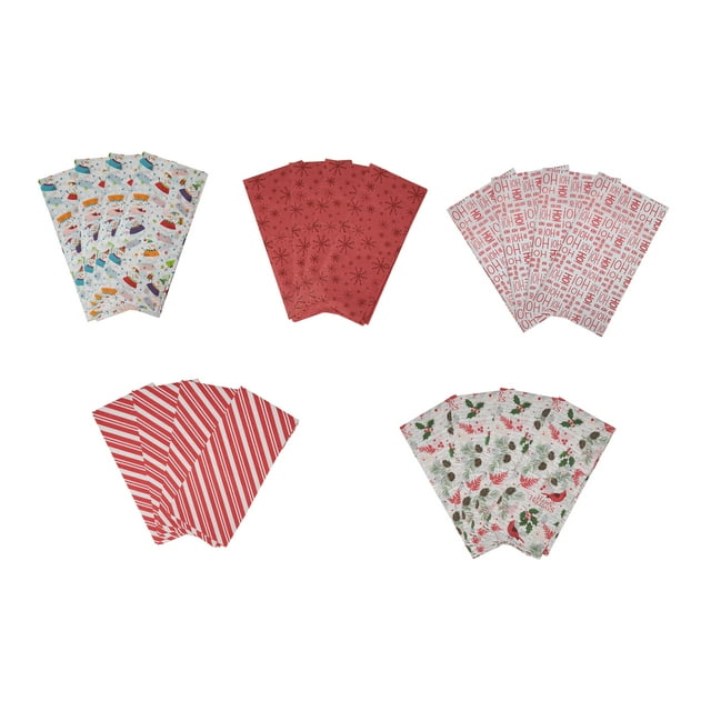 Holiday Xmas Bulk Wrap - 100 Sheets Christmas Printed Tissue Paper for ...