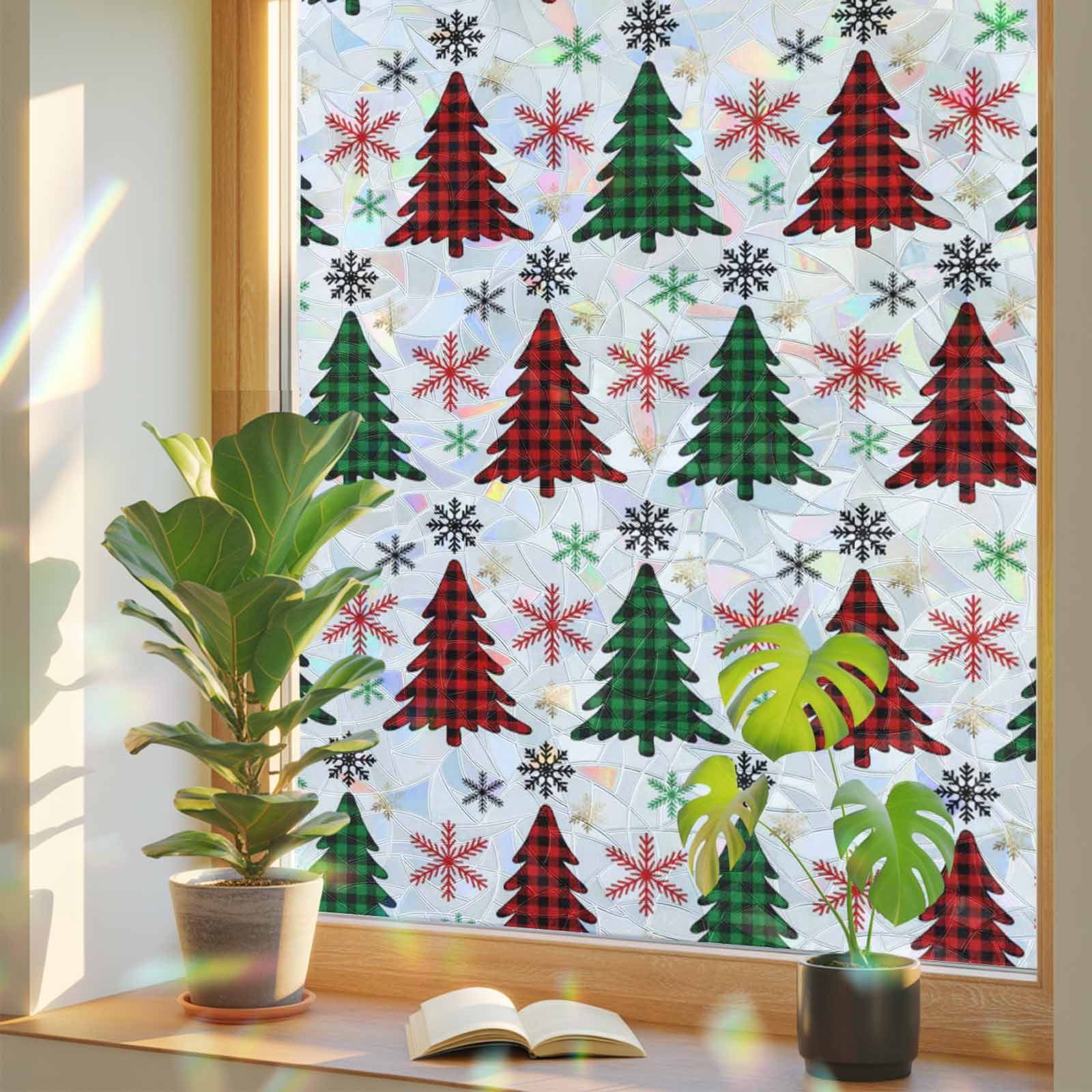 Christmas Privacy Window Film,Decorative Stained Glass Window Film ...
