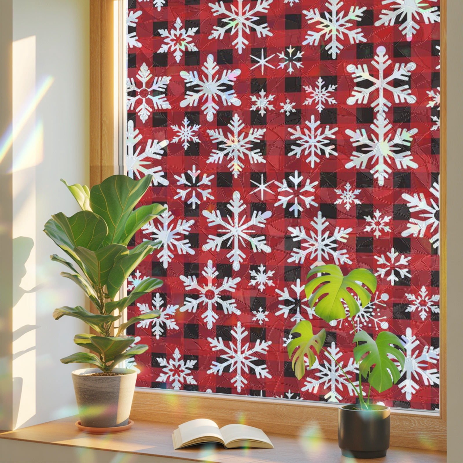 Christmas Privacy Window Film, Decorative Stained Glass Window Film ...