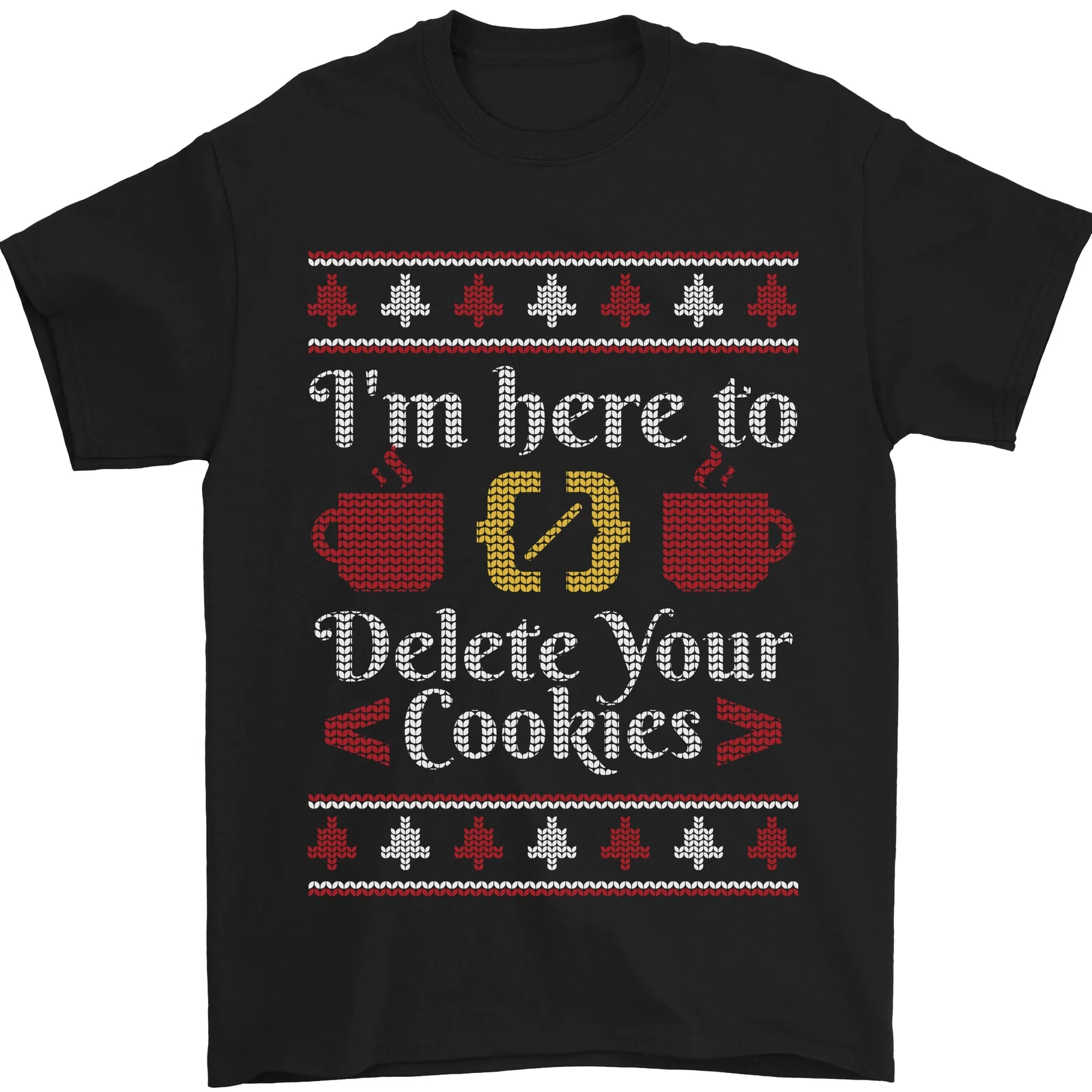 Christmas Programmer Here To Delete Cookies Funny Festive Coding T ...