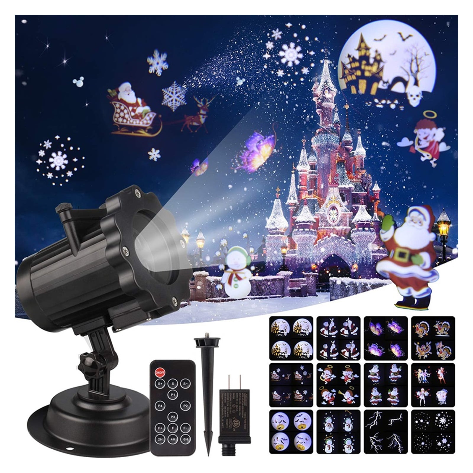 Christmas Projector Animat Effect Stage Spotlight 12 Patterns IP65 ...