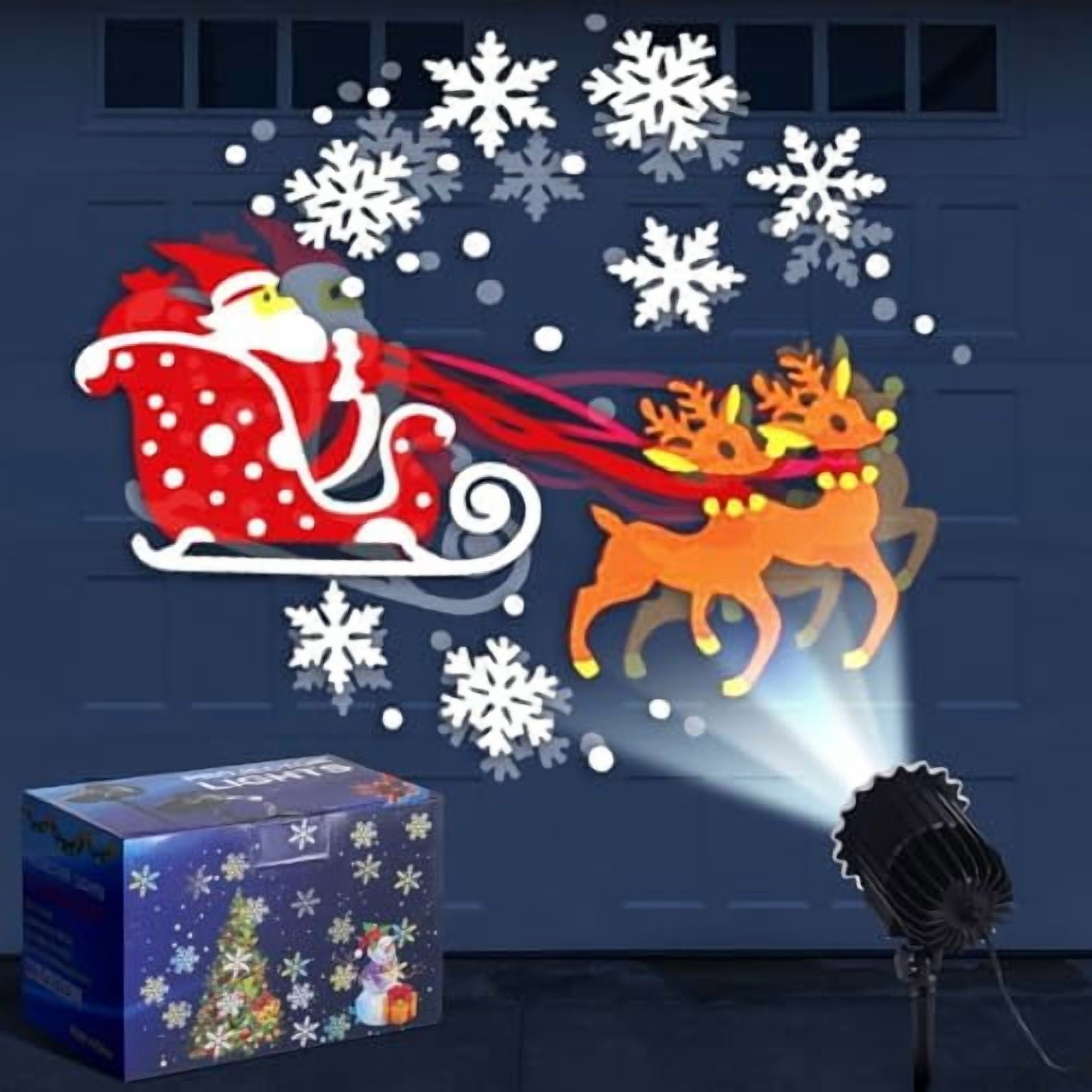 Christmas Projector Light with 1 Film Slides Holiday LED Projector ...