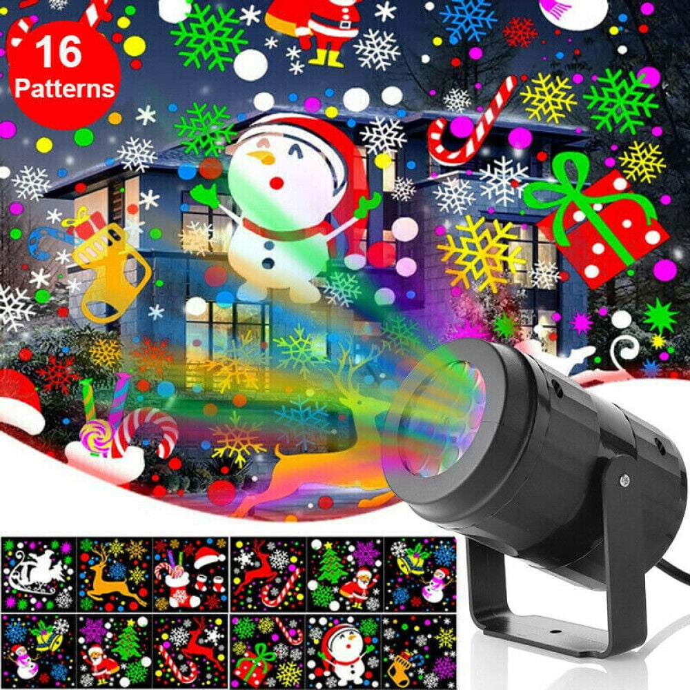 Christmas Projector Light Indoor Outdoor, 16 Christmas Pattern Rotary ...
