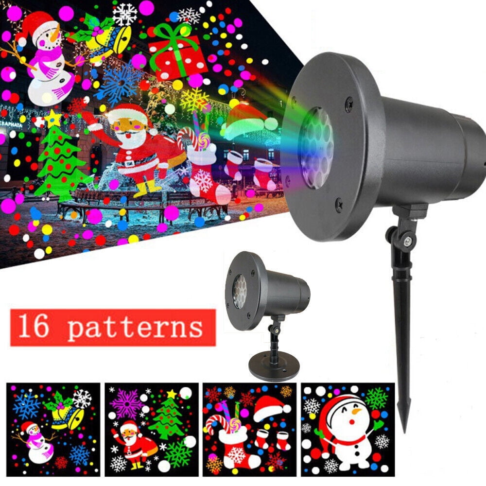 Christmas Projector Light Indoor Outdoor, Rotate 16 Patterns Led ...