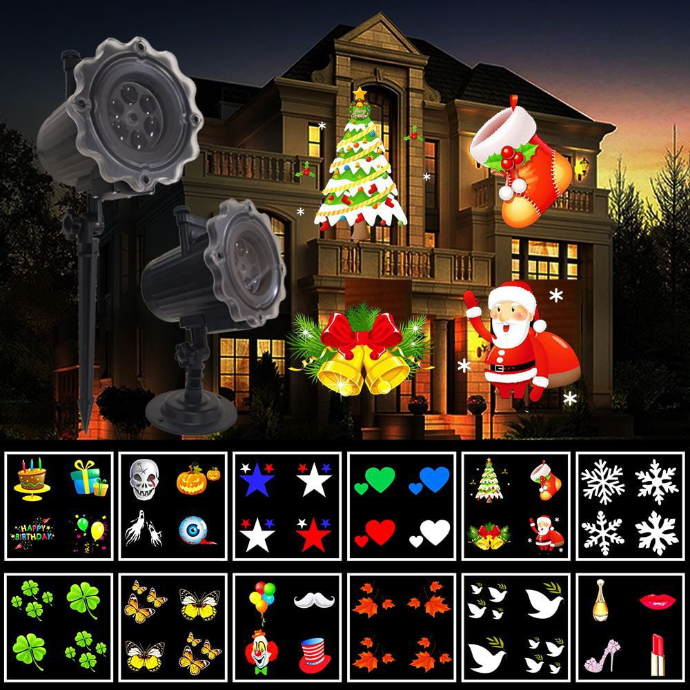 Christmas Projector Lights, (16 Pattern ) LED Snowflakes Xmas Landscape ...