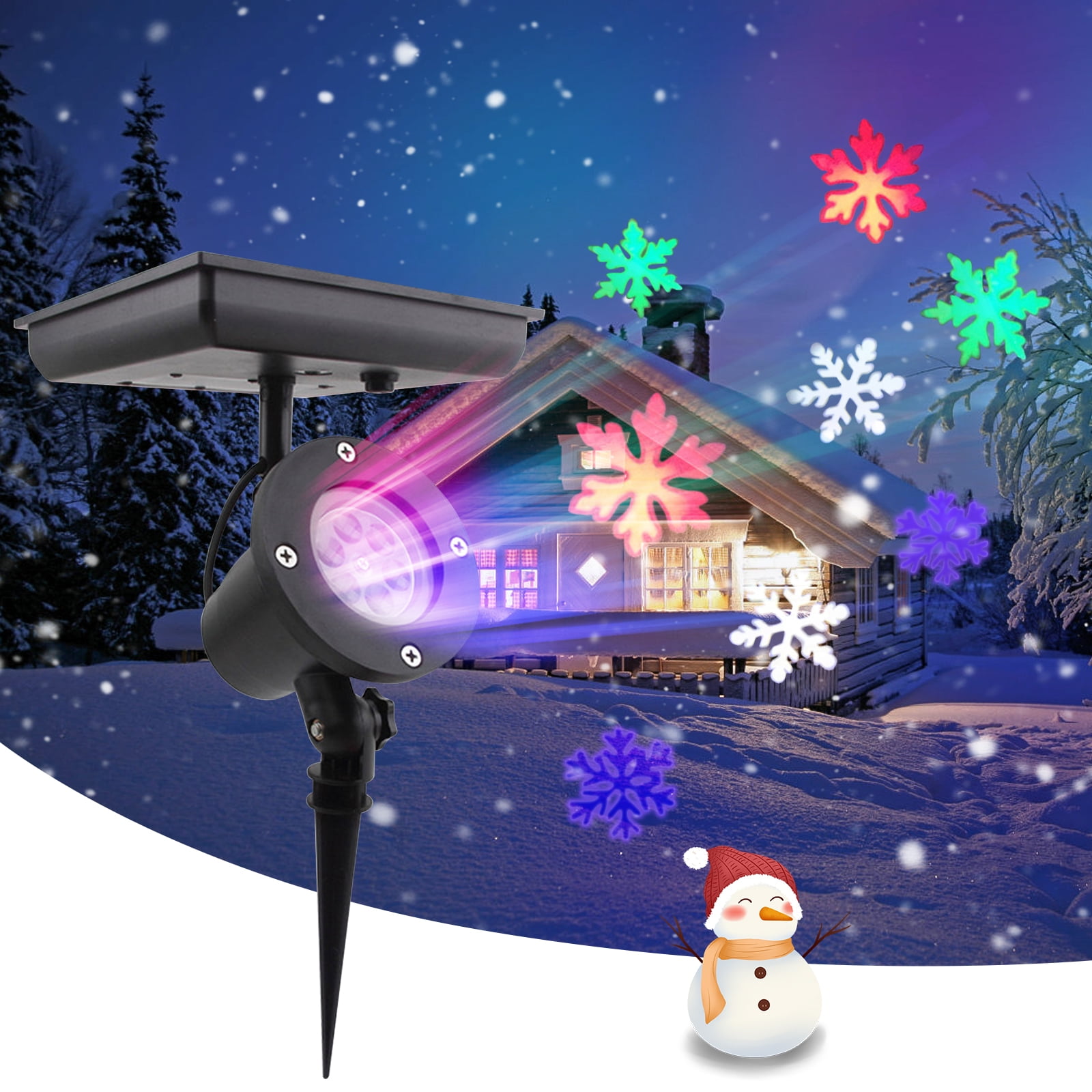 Outdoor Christmas Snowflake Projector Lights - Waterproof LED Snowfall ...