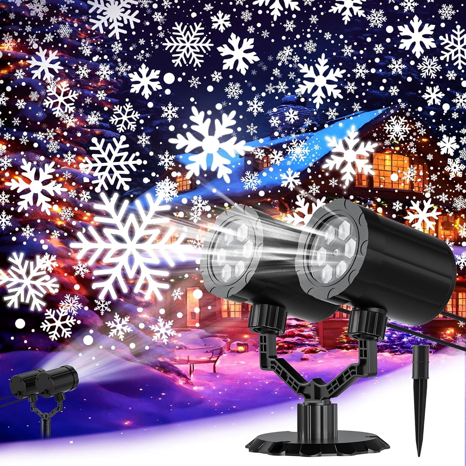 Christmas Projector Lights Outdoor, Dynamic Snowflake IP65 Waterproof ...
