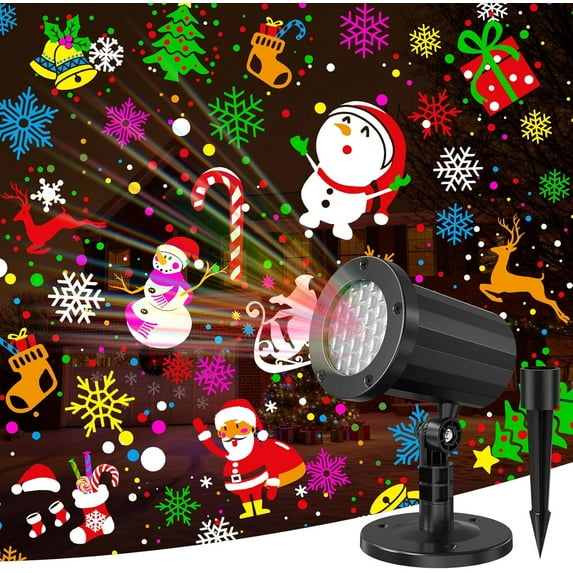 Christmas Projector Lights Outdoor, LED Christmas Light Waterproof Holiday Projector Outdoor for ...