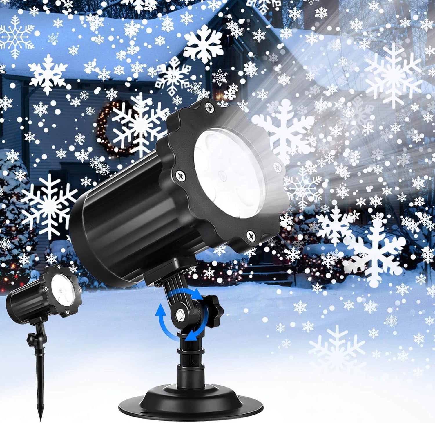 Morfone Christmas Projector Lights Outdoor, Snowflake LED Projector ...