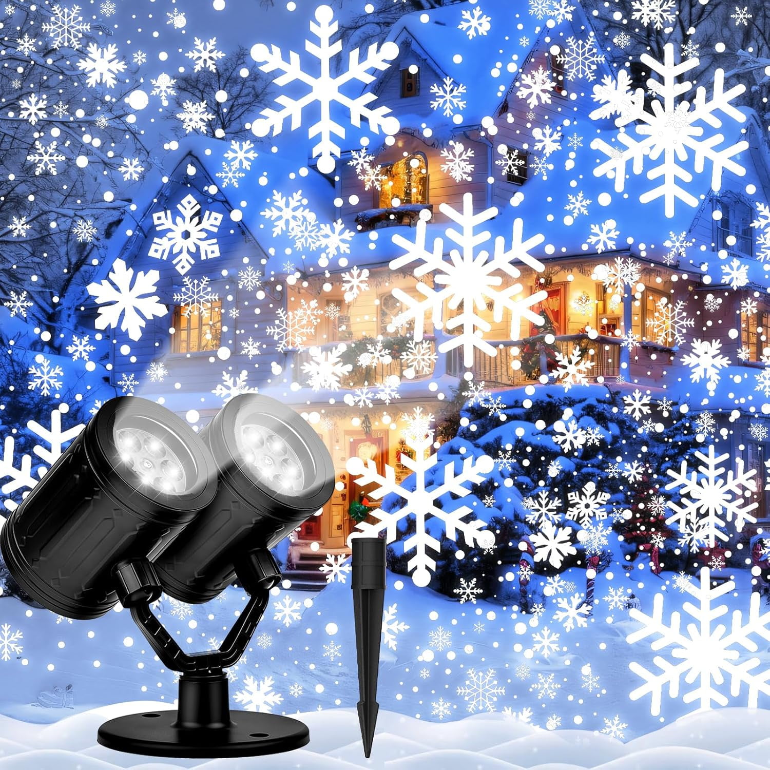 Christmas Projector Lights Outdoor, Snowflake Projector with Remote ...