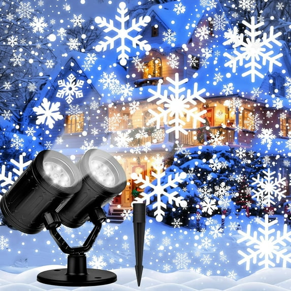 Christmas Projector Lights Outdoor, Snowflake Projector with Remote ...