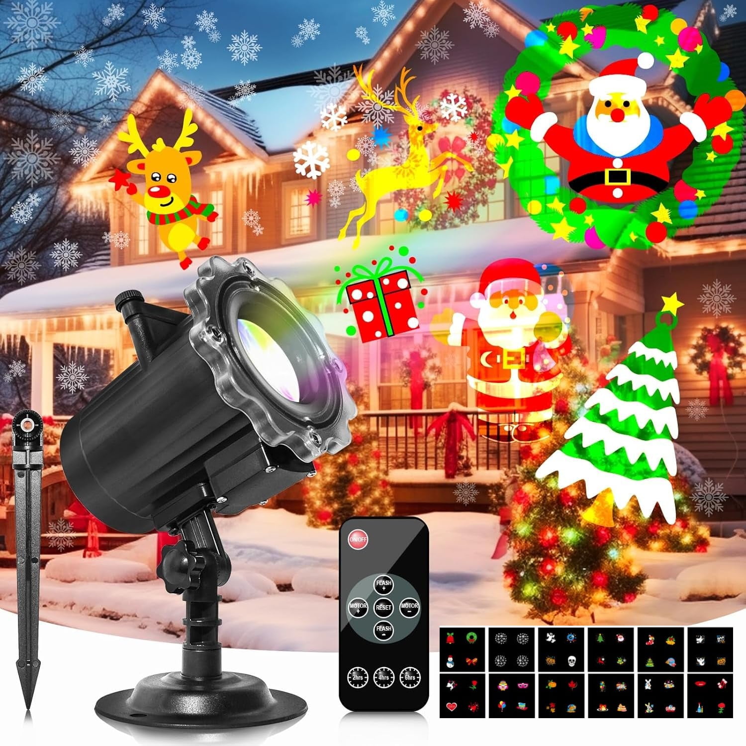 Christmas Projector Lights Outdoor, Year Round 10 Festival Theme 12 ...