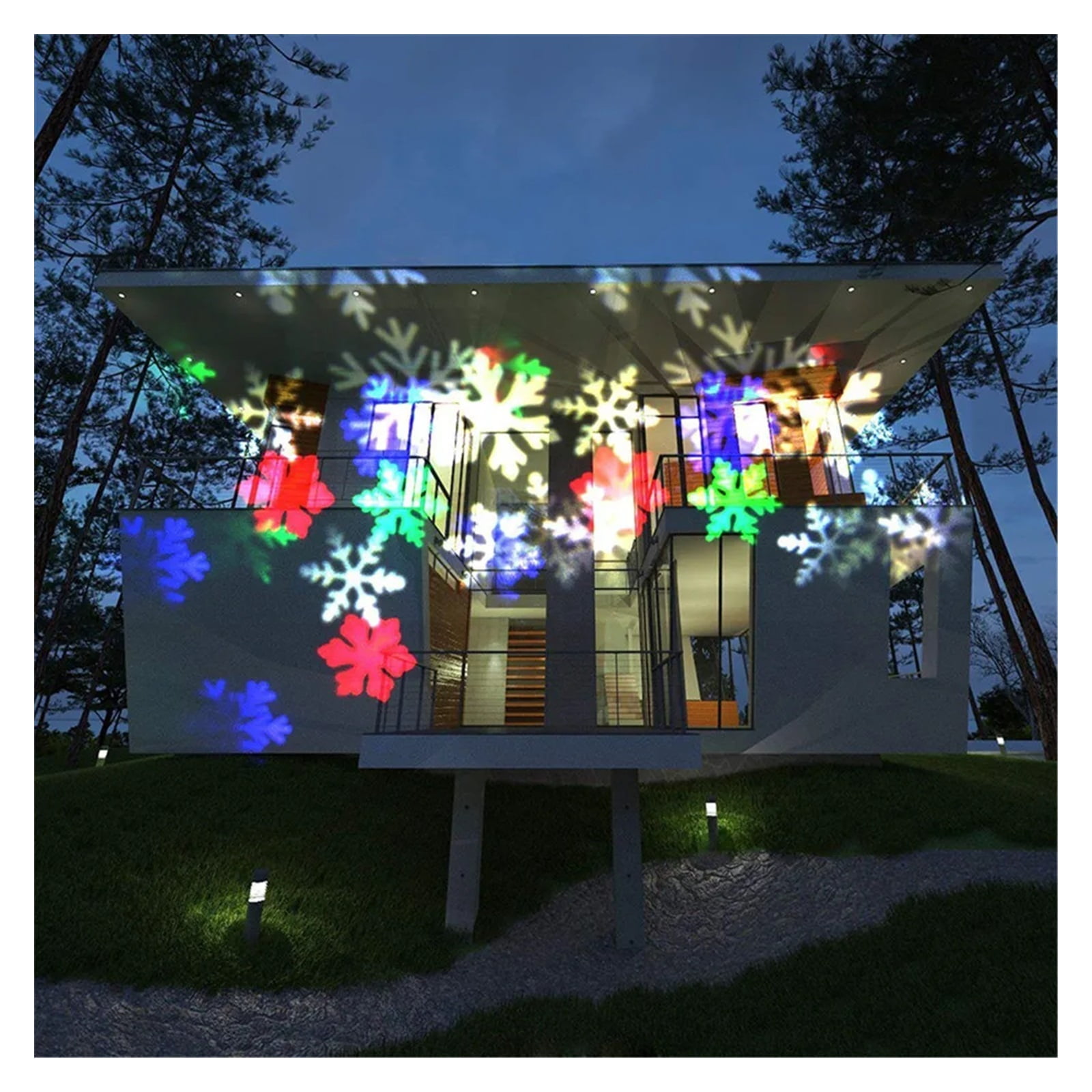 Christmas Projector, Solar Christmas Snowflake Disco Light IP65 Outdoor ...