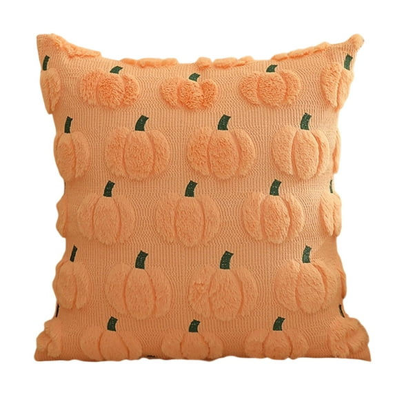 Christmas Pumpkin Pillow Cover 45x45cm,Quilted PV Velvet Cushion Case ...