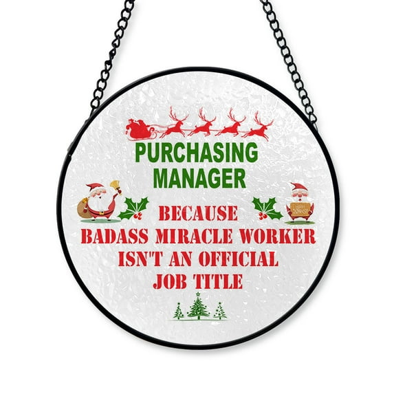 Christmas Purchasing Manager Stained Glass Window Hanging 2025 ...