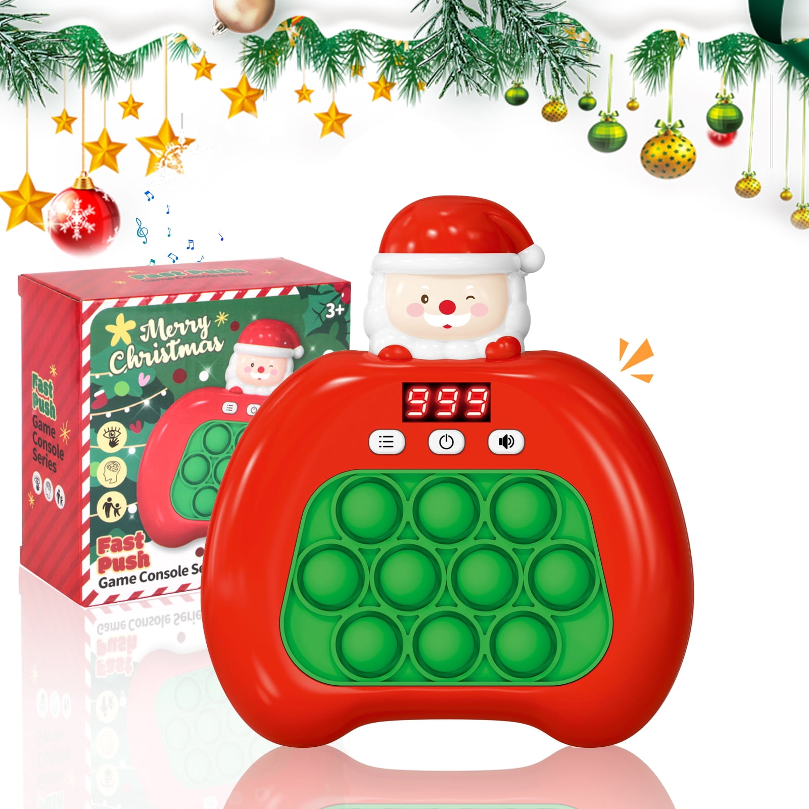 Christmas Push Bubble Game Console with 4 Modes Cartoon Whack-a-mole ...