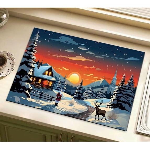 Christmas Qiming Diatom Mud Absorbent Mat - High Absorbency Silicone ...