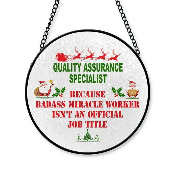 Christmas Quality Assurance Specialist Stained Glass Window Hanging ...