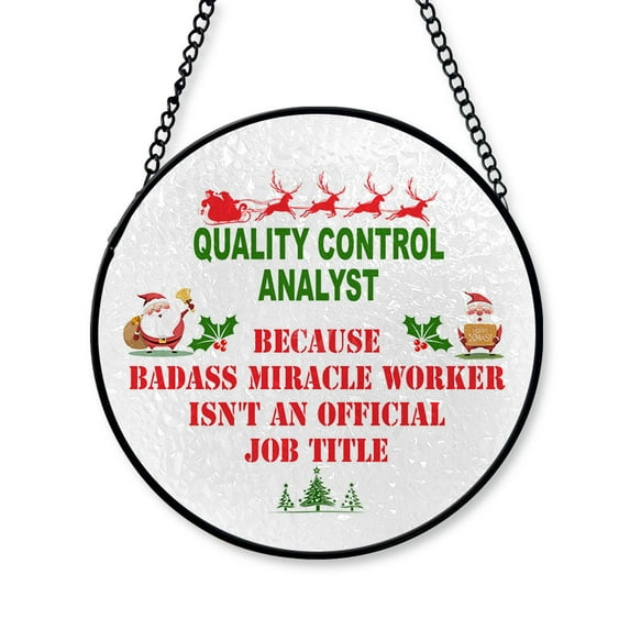 Christmas Quality Control Analyst Stained Glass Window Hanging 2025 ...