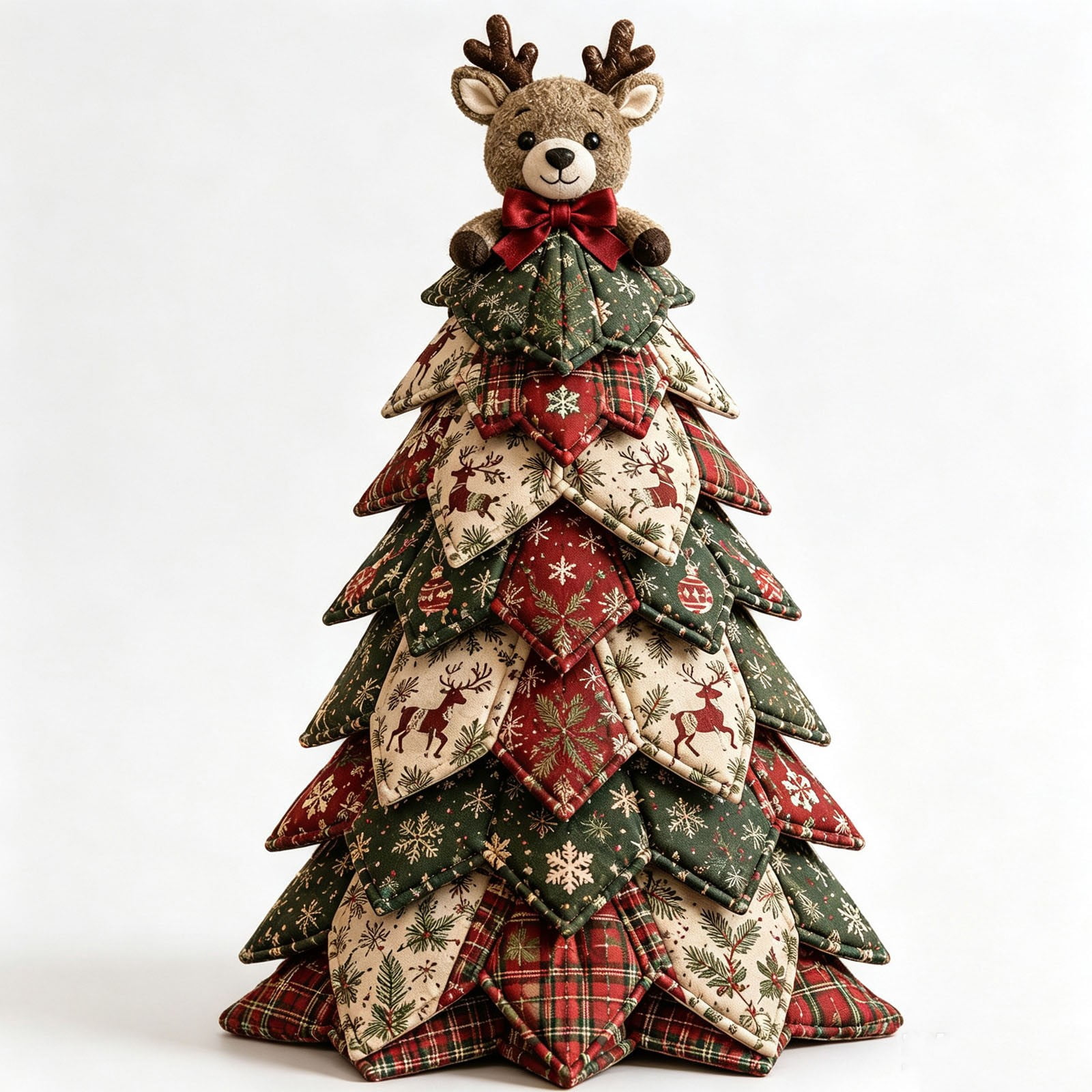 Christmas Quilted Tree DIY Craft Kit, 3D Fabric Patchwork Set for ...