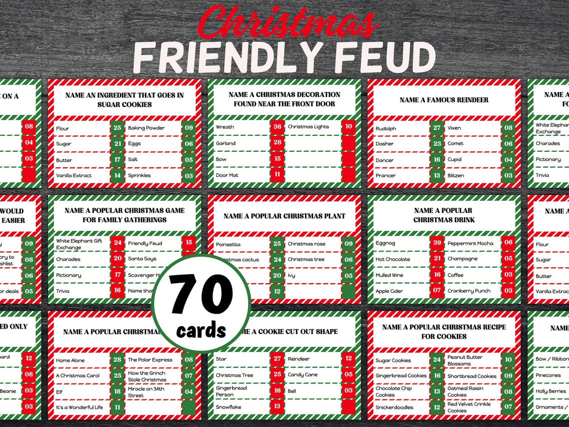 Christmas Quiz Challenge Holiday Family Friendly Trivia Festive Feud ...
