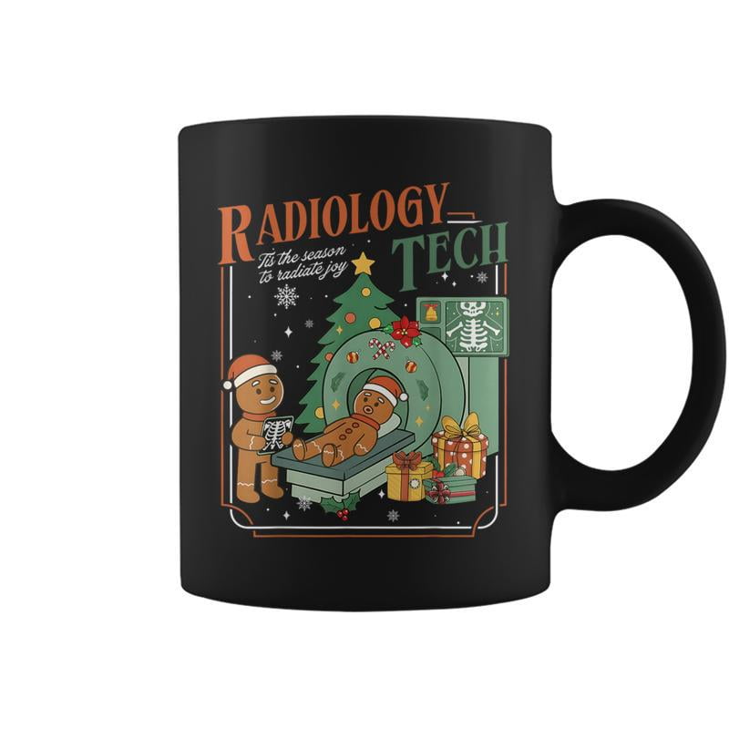 Christmas Radiology Tech Gingerbread Man Radiate Joy Coffee Mugs ...