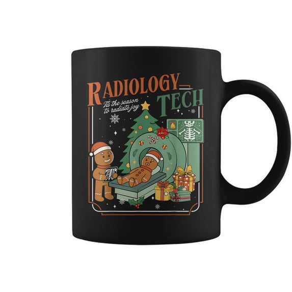 Christmas Radiology Tech Gingerbread Man Radiate Joy Coffee Mugs ...