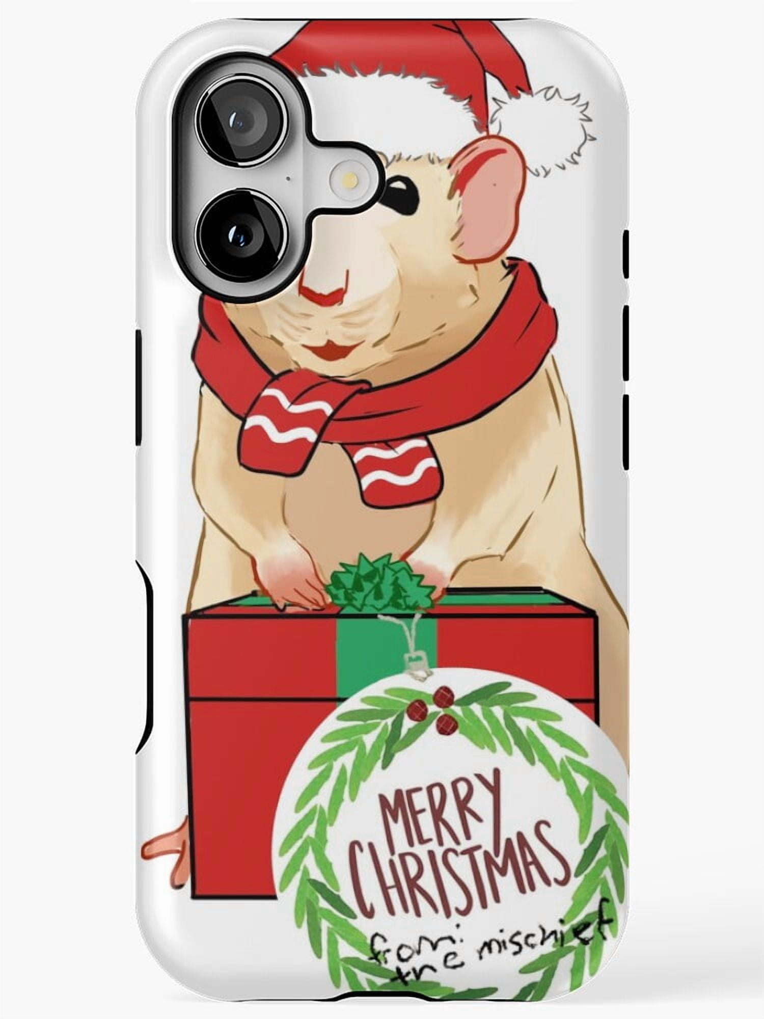 Christmas Rat Phone Case for iPhone 17 16 15 14 13 12 11 Pro Max ...