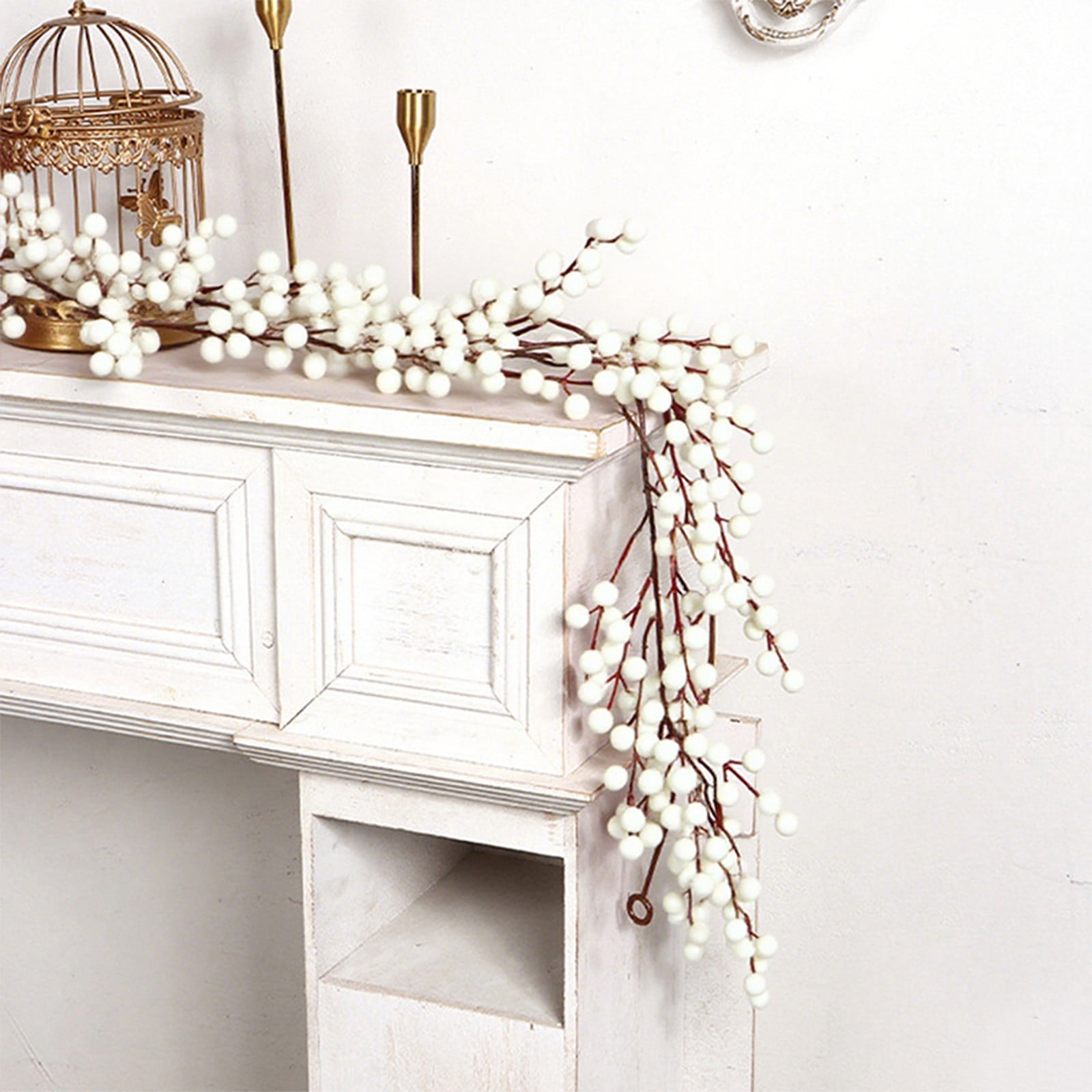 Christmas Rattan Garland Artificial Berry Vine | 76.77in Plastic Red ...