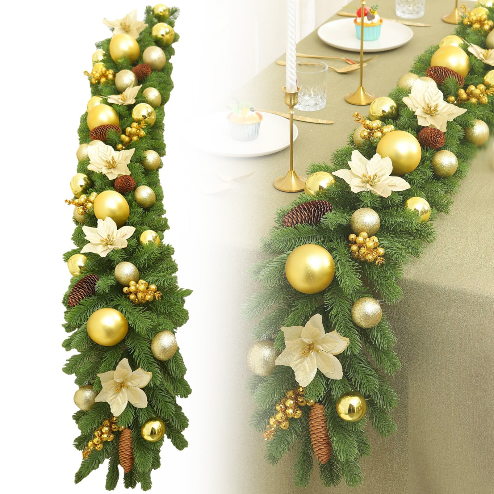 Christmas Rattan Garland Christmas Rattan Artificial Flower Vine Plants ...