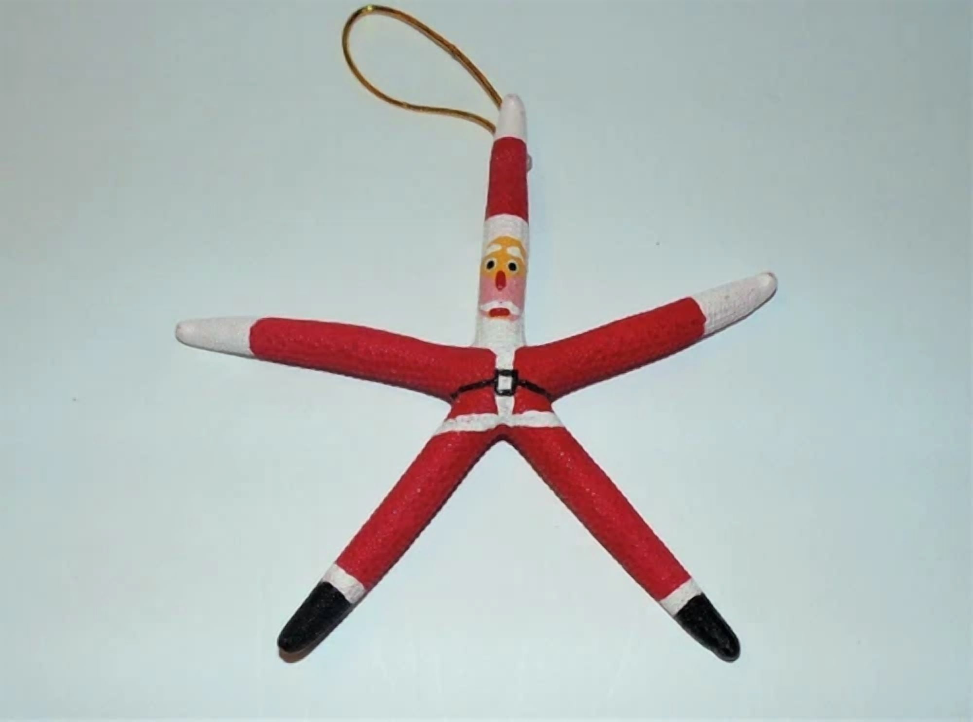 Christmas Real Finger Starfish Santa Ornament 5 To 6, Sea Shell Beach ...