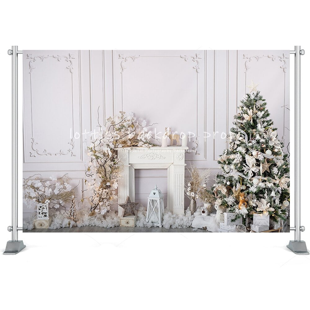 Christmas Realistic Fireplace Backdrop Xmas New Year Kids Children ...