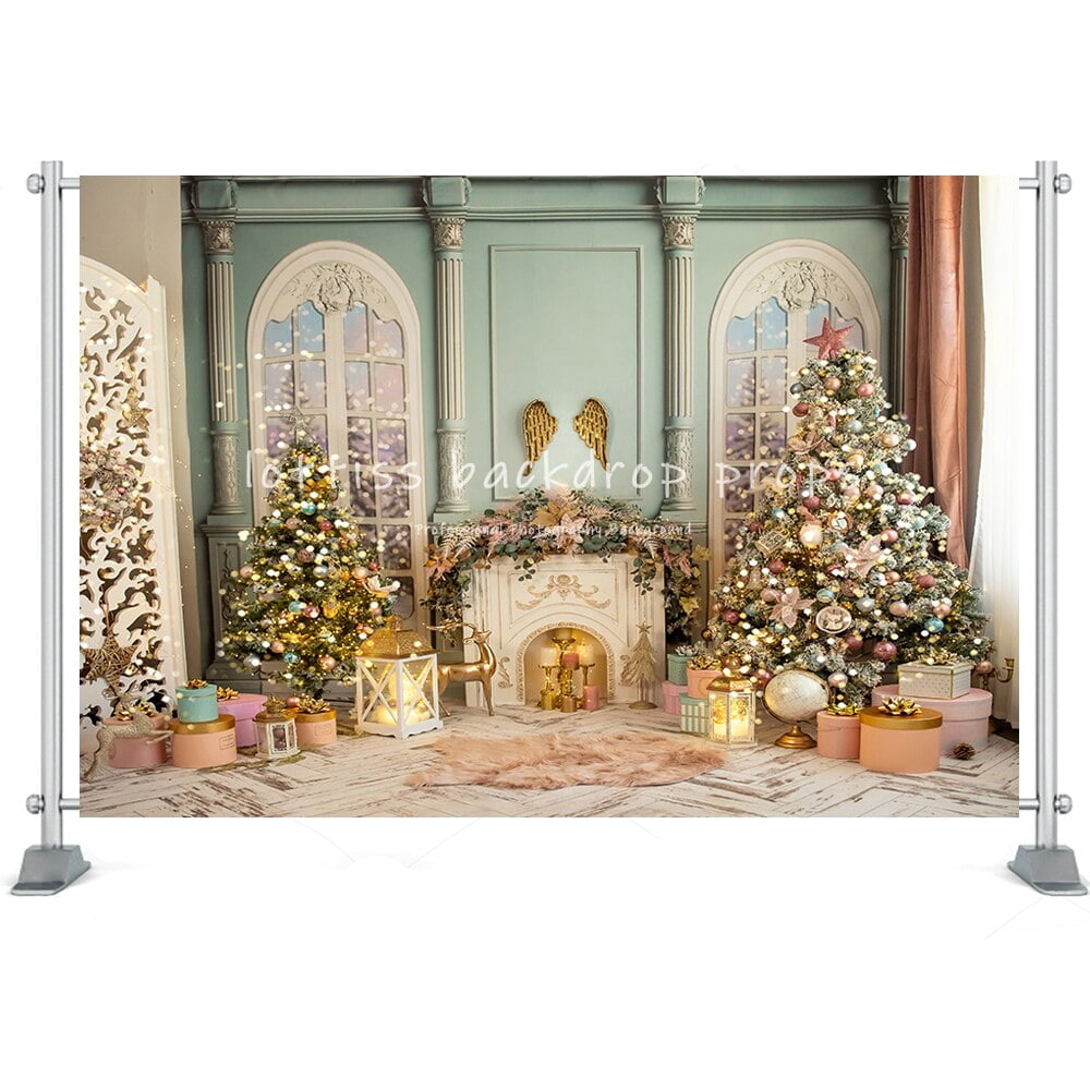 Christmas Realistic Fireplace Backdrop Xmas New Year Kids Children ...