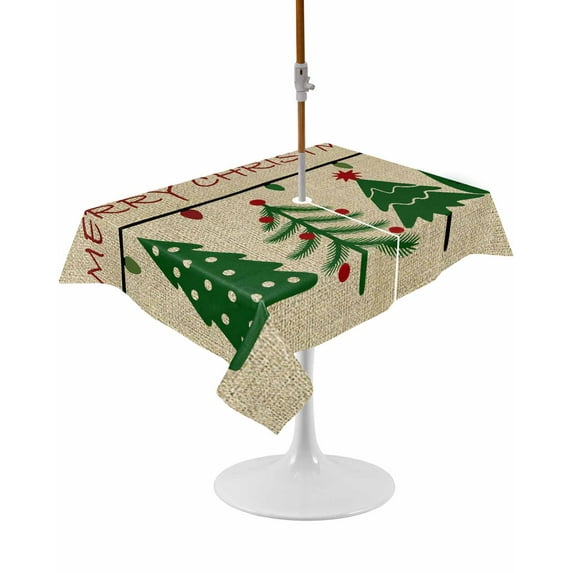 Christmas Rectangle Outdoor Tablecloth, Waterproof Table Cloth Cover ...