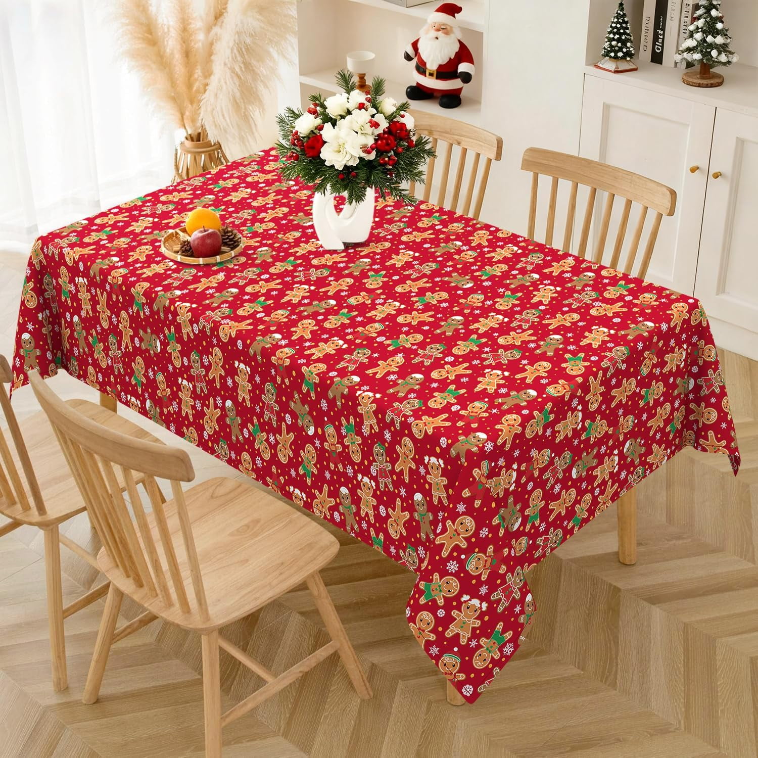 Christmas Rectangle Tablecloth 60x102 Inch Waterproof Christmas ...