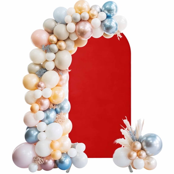 Christmas Red Arch Backdrop Cover 6x2.6 Ft, Spandex Wedding Arch Stand ...