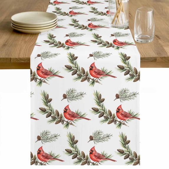 Christmas Red Cardinal Birds Table Runner 108 Inches Long Farmhouse ...