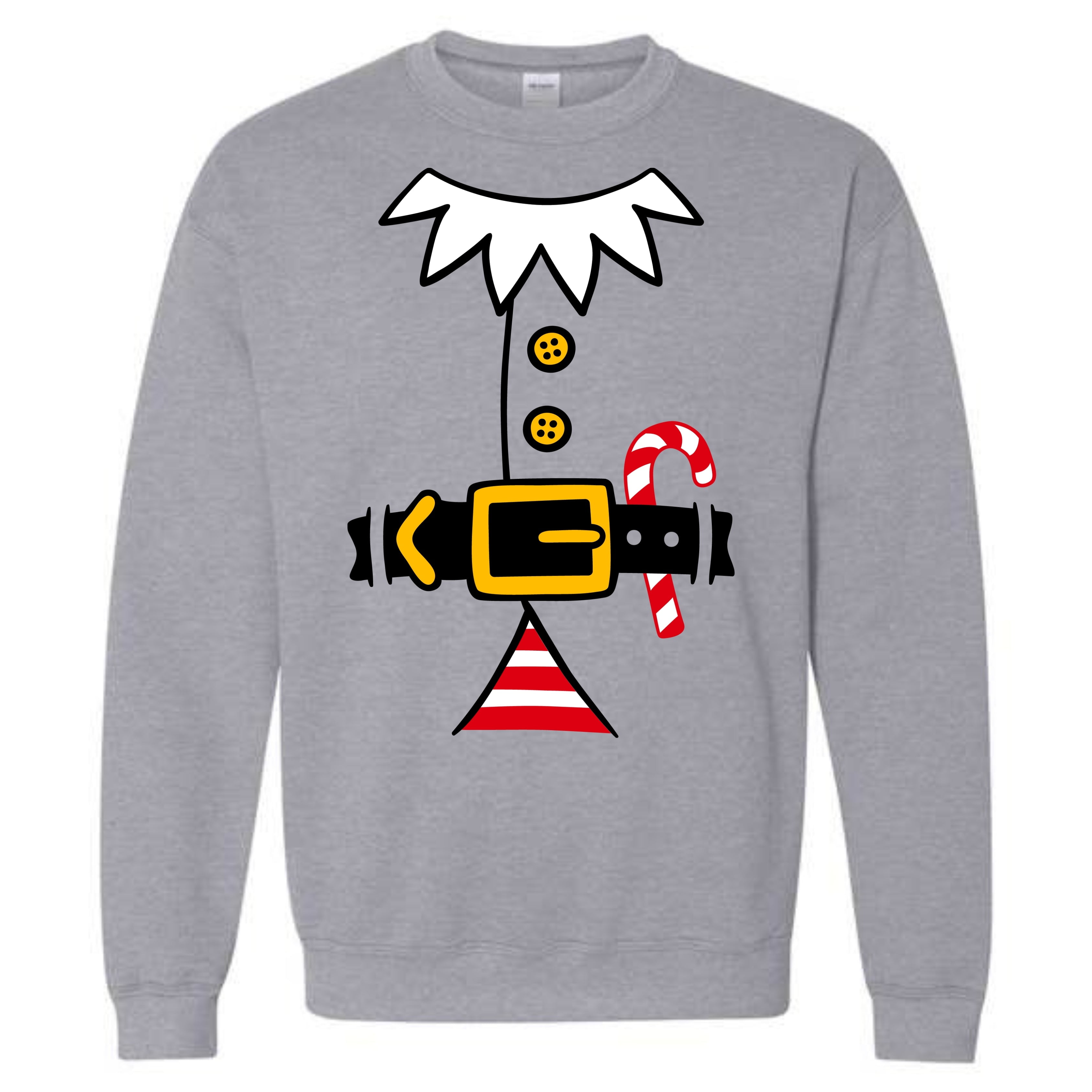 Christmas Red Elf Suit Costume Crewneck Sweatshirt - Walmart.com