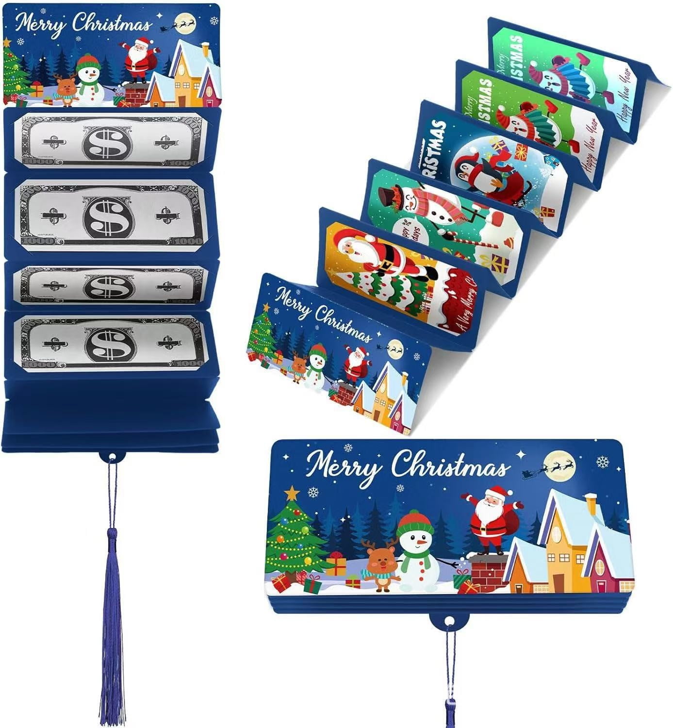 Christmas Red Envelope 10 Pack Holiday Surprise Money Box Card Set ...