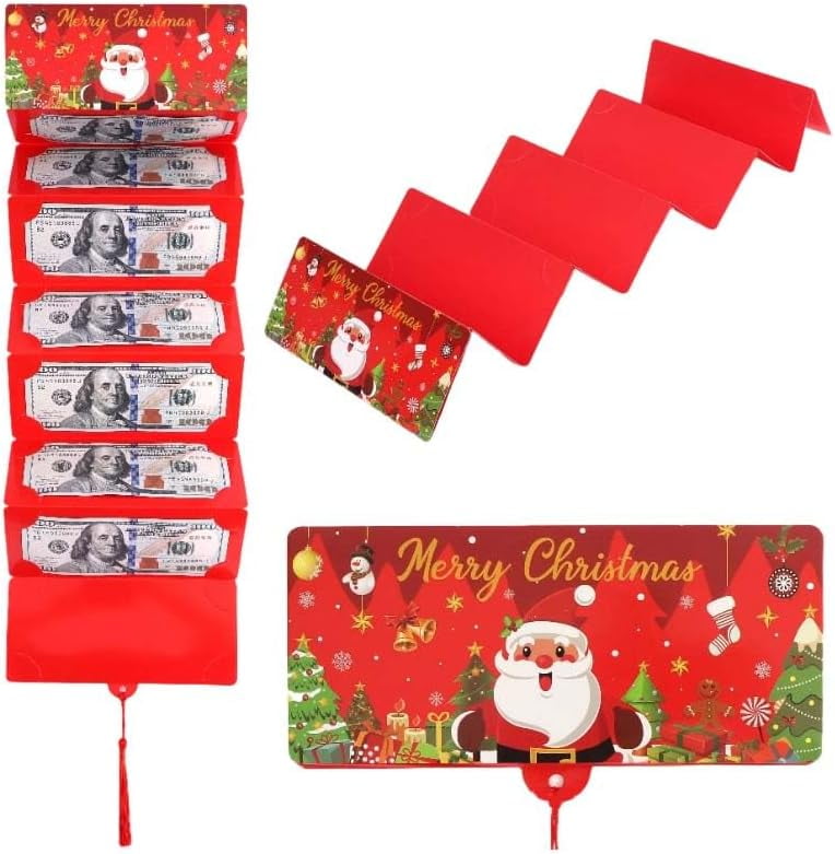 Christmas Red Envelope with Dollar Slots for Holiday Gift Giving, 10 ...