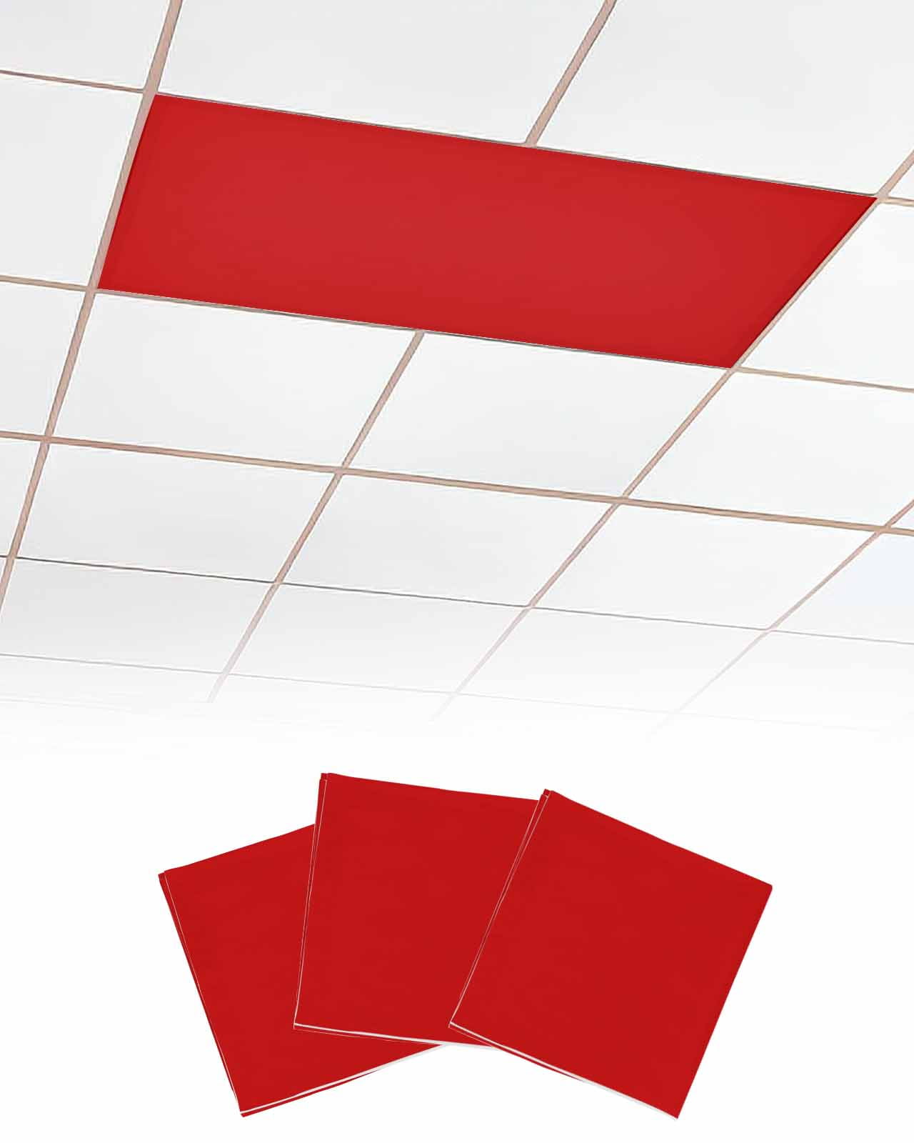 Christmas Red Fluorescent Light Covers for Ceiling Lights 4x2 feet,3 ...