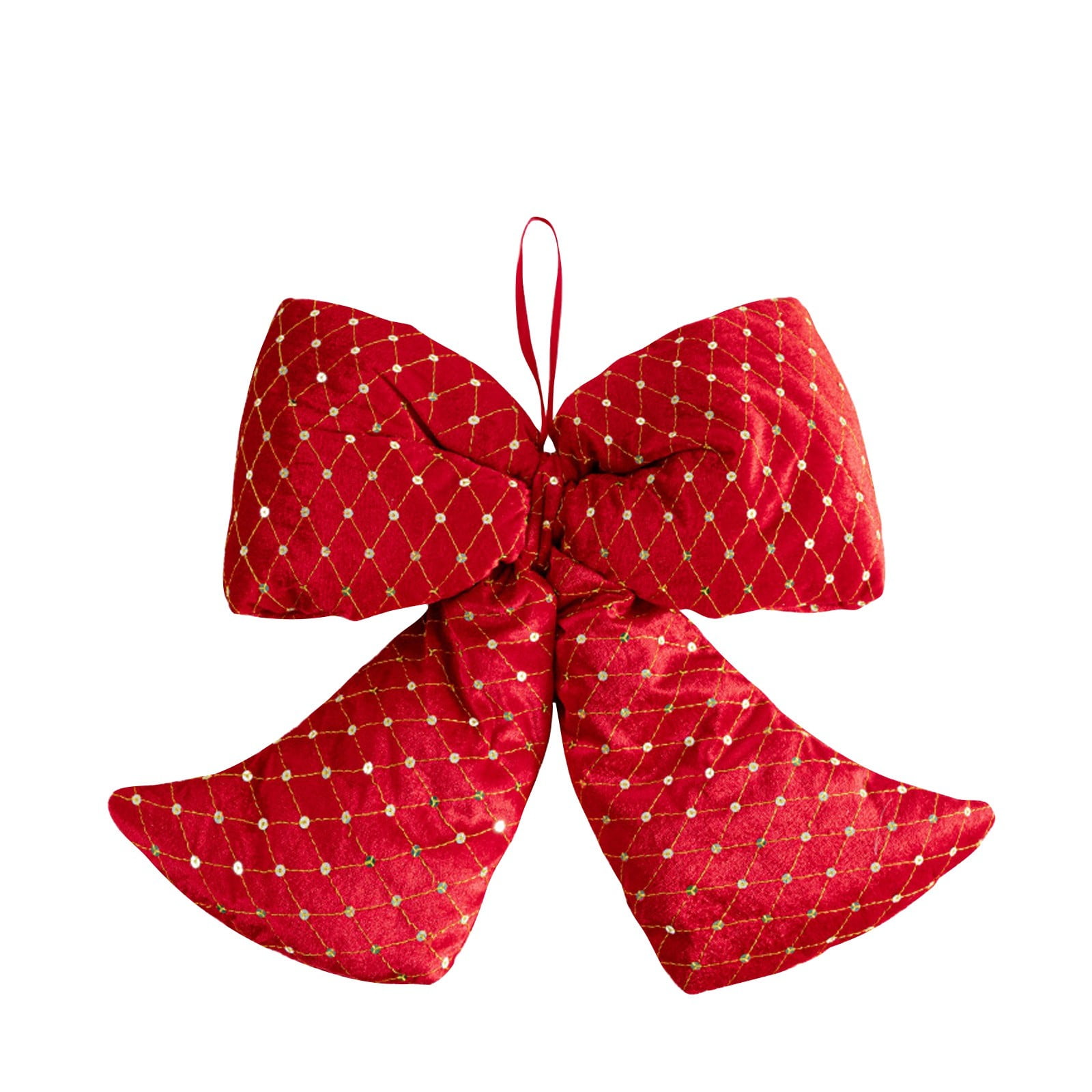 Christmas Red Mesh Bow Decorative Pendant, Festive Party Hanging ...