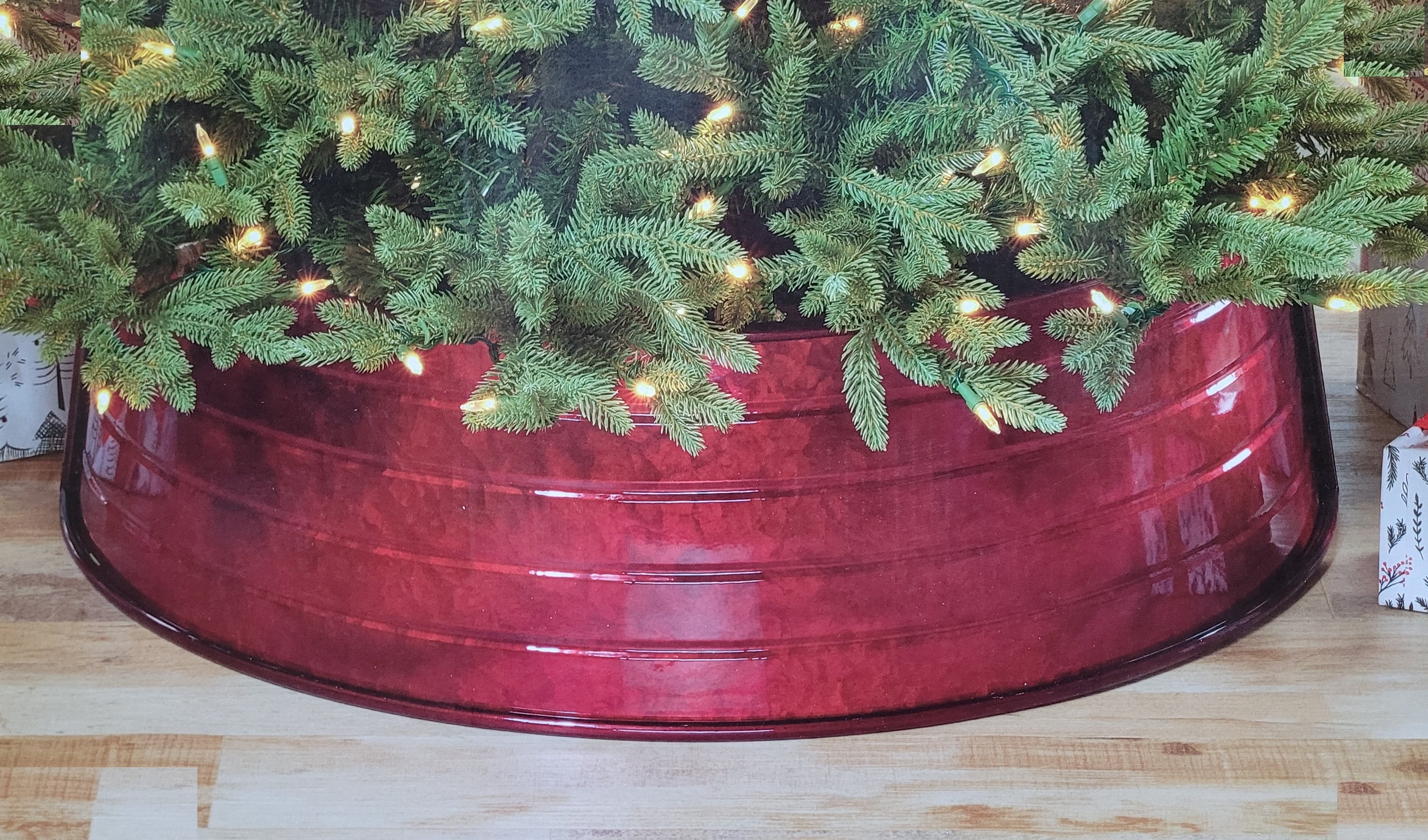 Christmas Red Metal Tree Collar 33-in W X 10-in H - Walmart.com