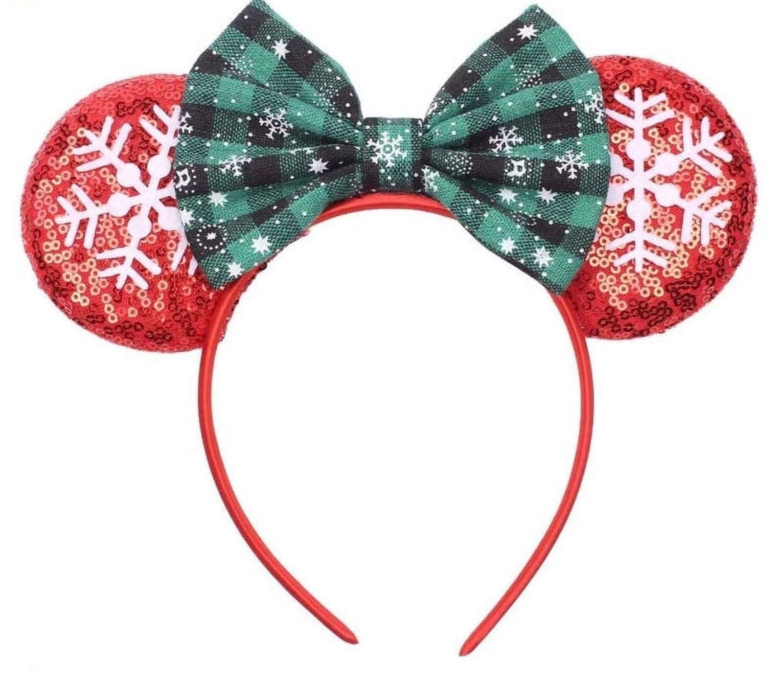 Adult Christmas Mickey & Minnie Mouse Accessories: Red & Green Sequin ...