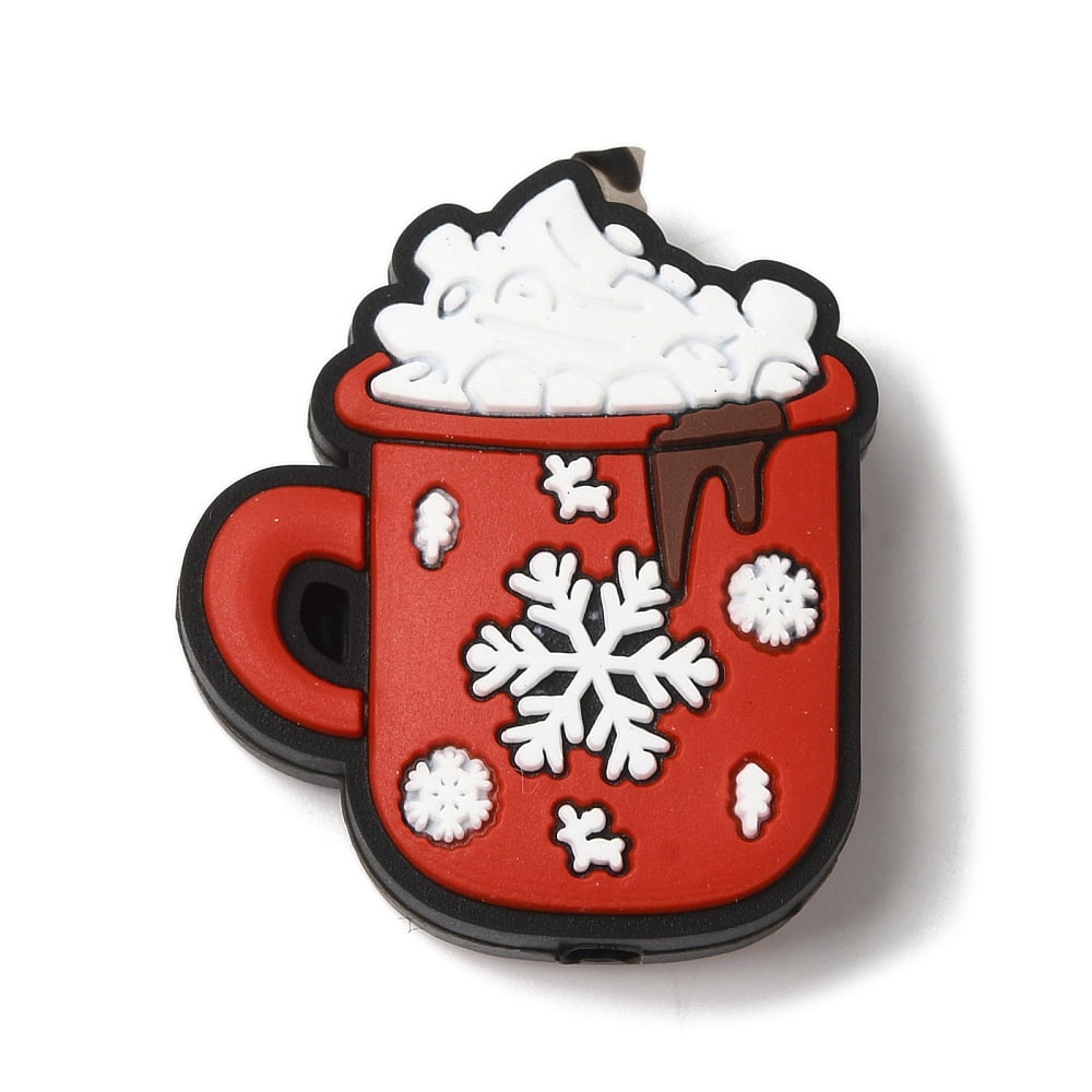 Christmas Red Mug Cup with Snow Top Coffee Snowflake Silicone Focal ...
